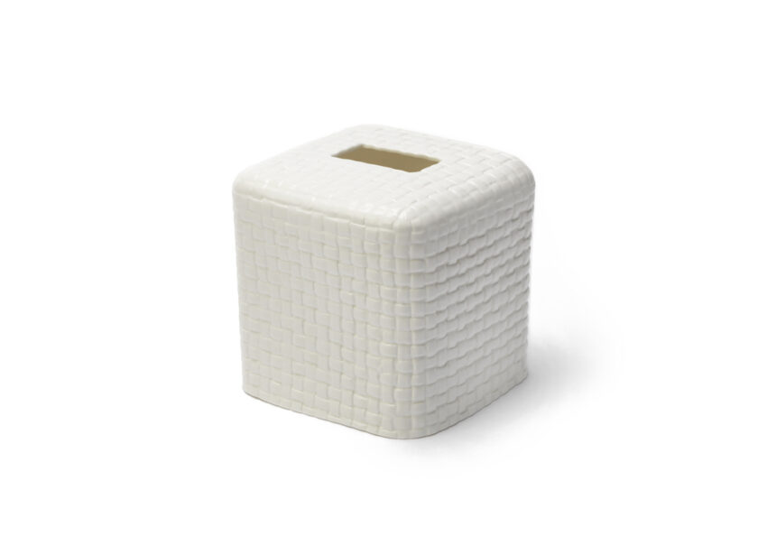 The Mandarin Bone White China Tissue Box - SV CASA